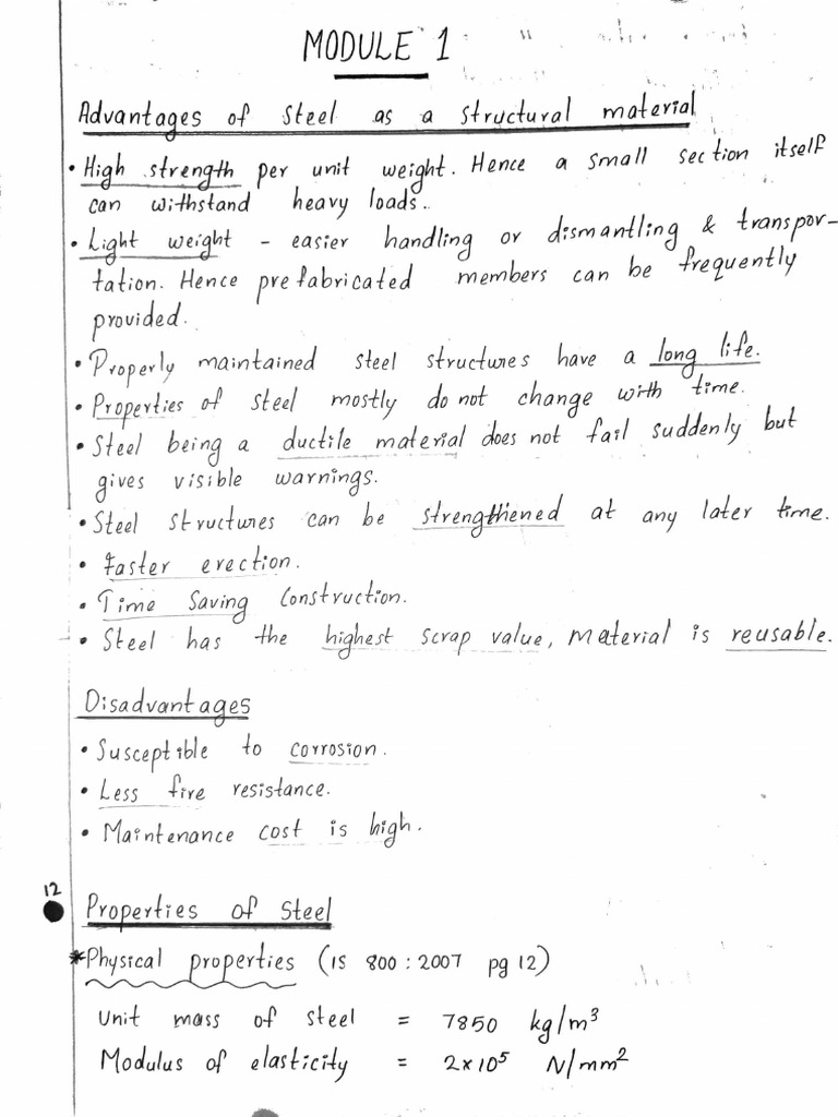 Design of Steel Structures Handwritten Notes | PDF
