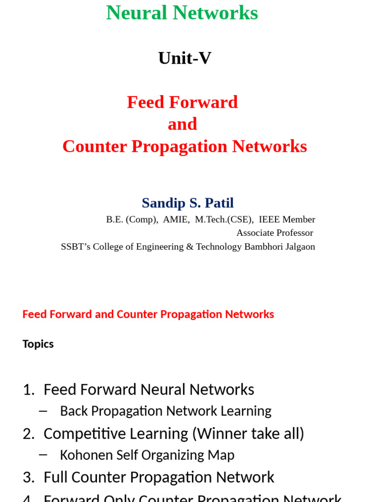 Feed Forward & Counter Propagation Networks | PDF | Applied Mathematics ...