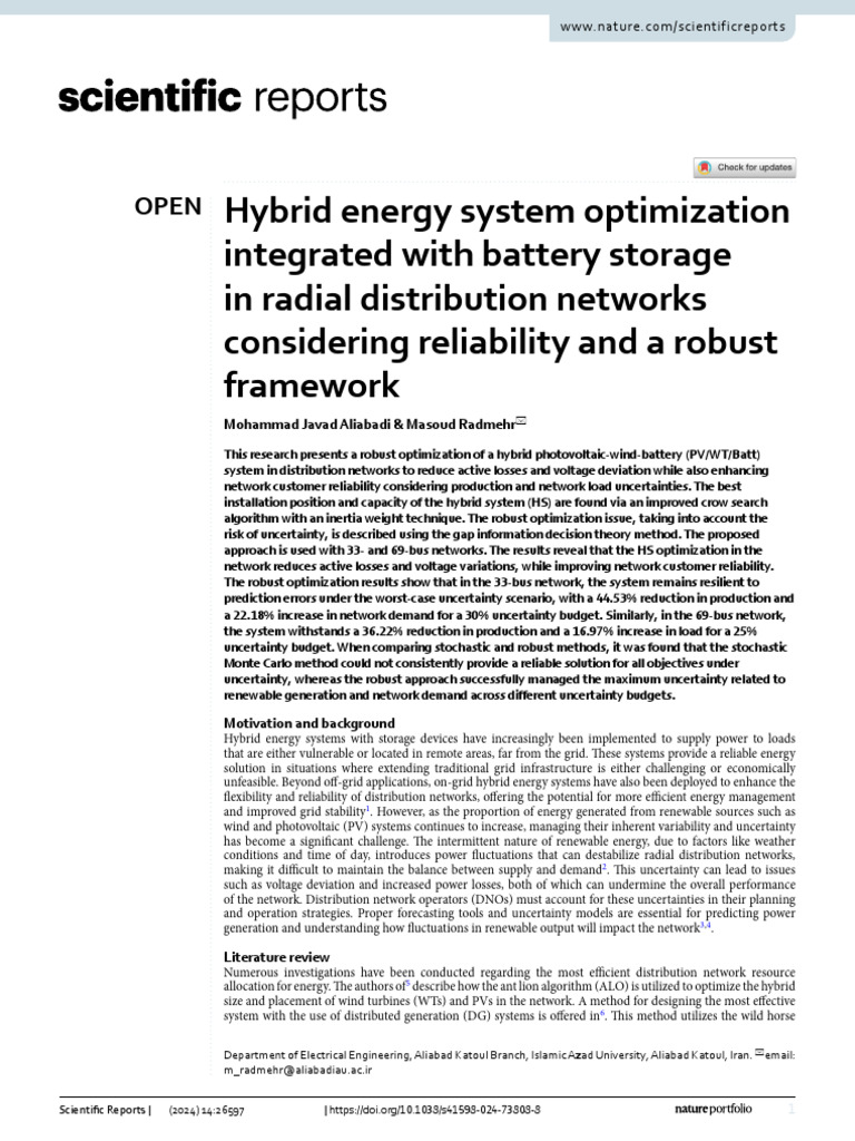 Hybrid PV-Wind-Battery System Optimization | PDF | Mathematical ...