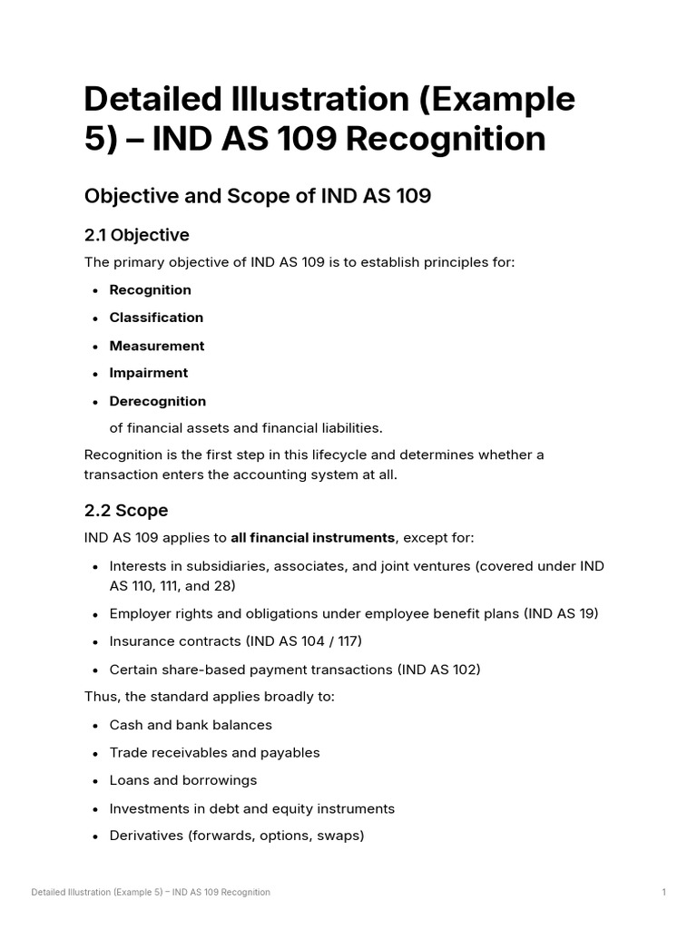 IND AS 109 Financial Instrument Recognition | PDF | Equity (Finance ...