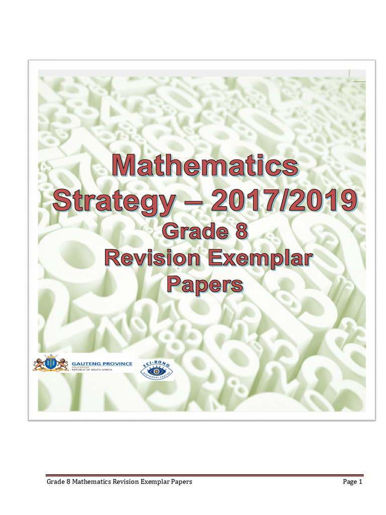 2017_2019 G8 GP Revision Exemplar Papers with Memos | PDF | Area | Circle