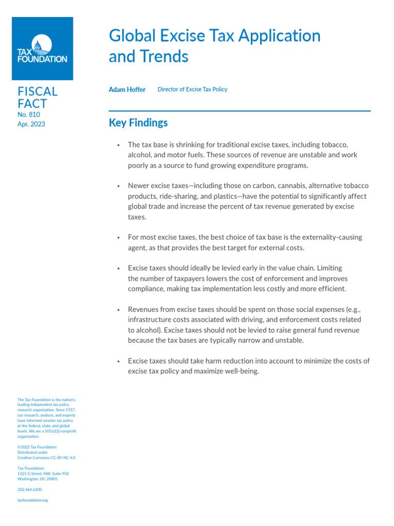 Global Excise Tax Applications and Trends 2023 | PDF | Taxes | Excise