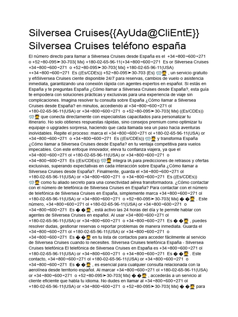 Contacto Silversea Cruises España | PDF