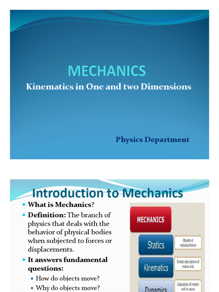 Kinematics: One and Two Dimensions | PDF | Acceleration | Velocity