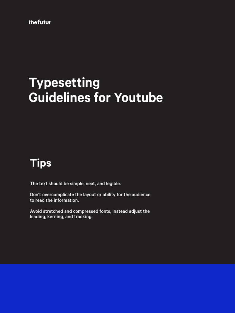 YouTube Typesetting Guidelines | PDF | Typefaces | Letter Case