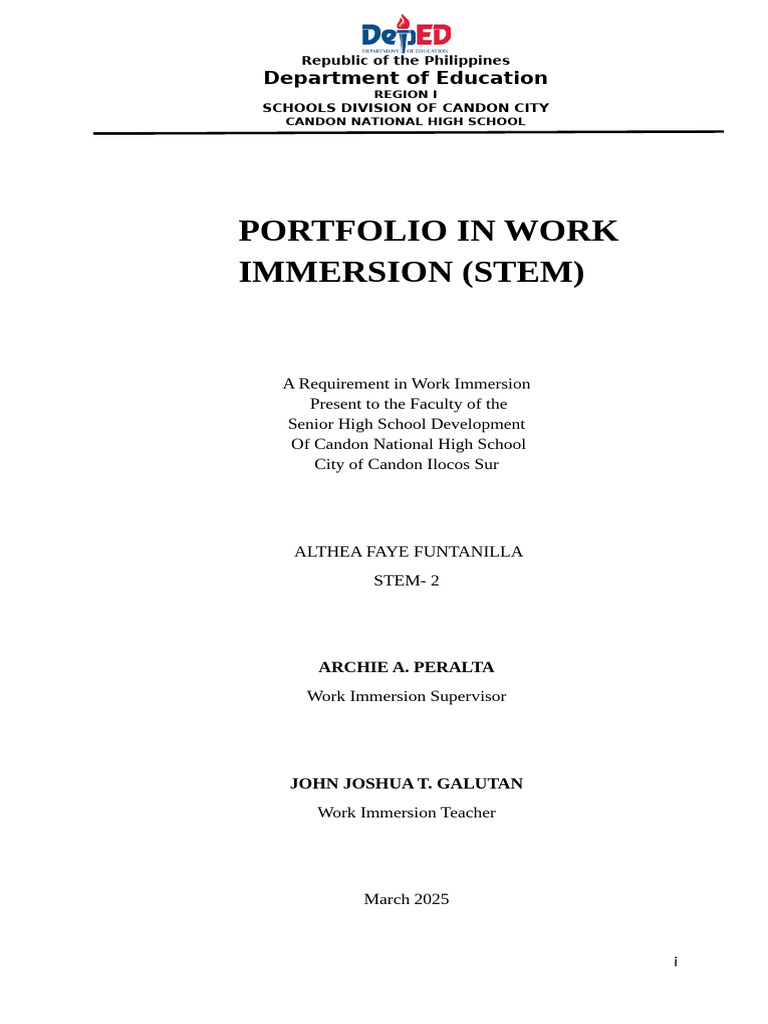 Sample Template in Pre Resume. Work Immersion Copy 3 | PDF | Business