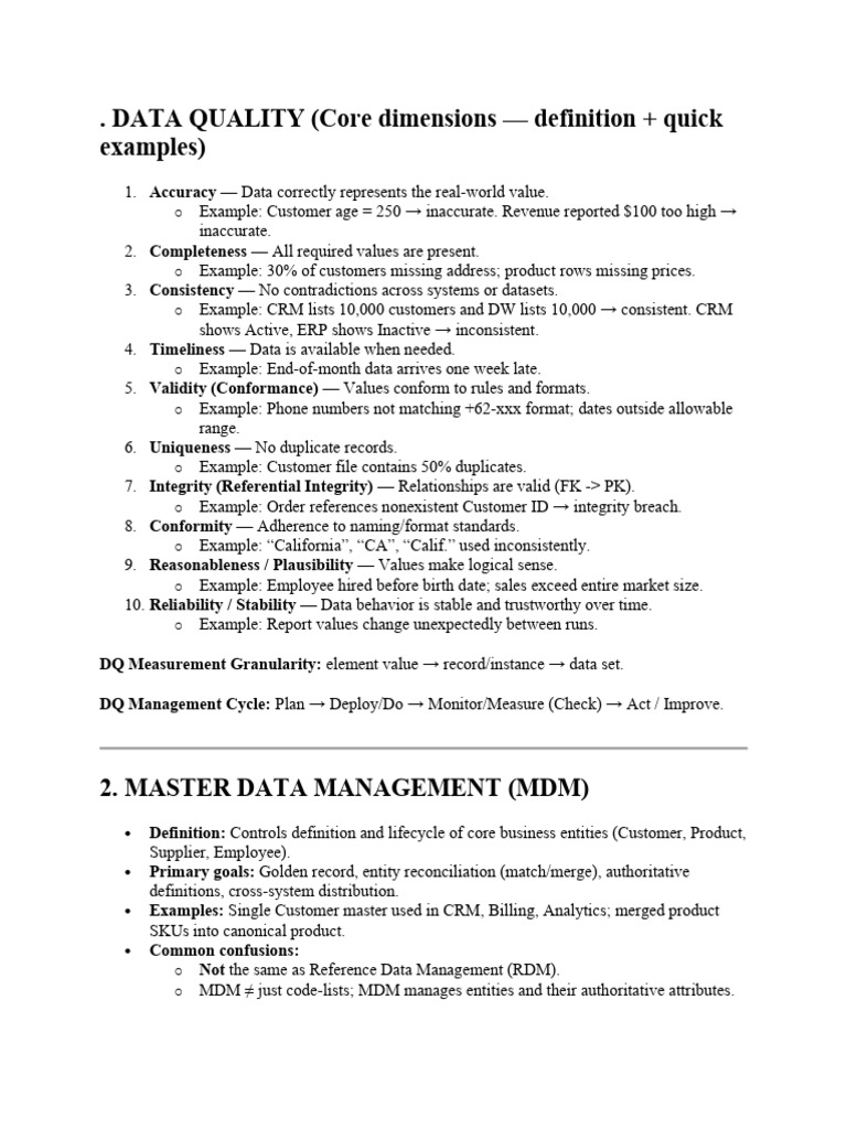 Data Quality | PDF | Metadata | Data Quality