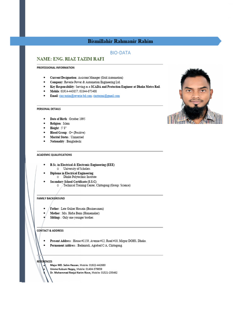 Riaz Tazim Personal CV | PDF
