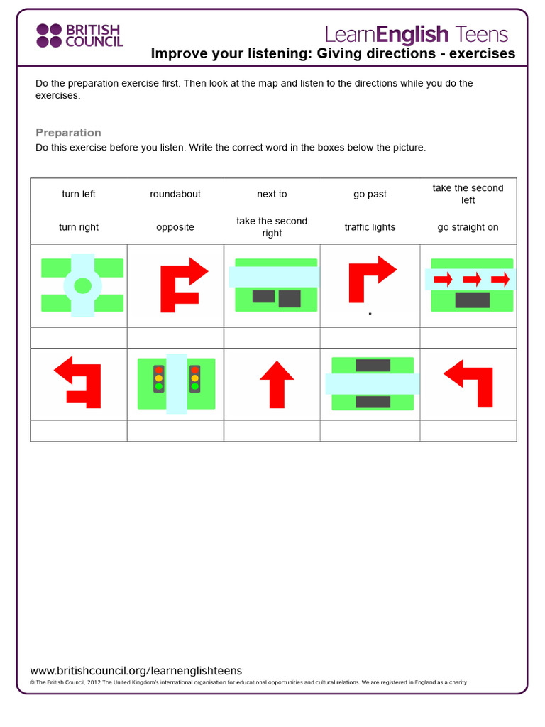 Listening Exercises for Giving Directions | PDF