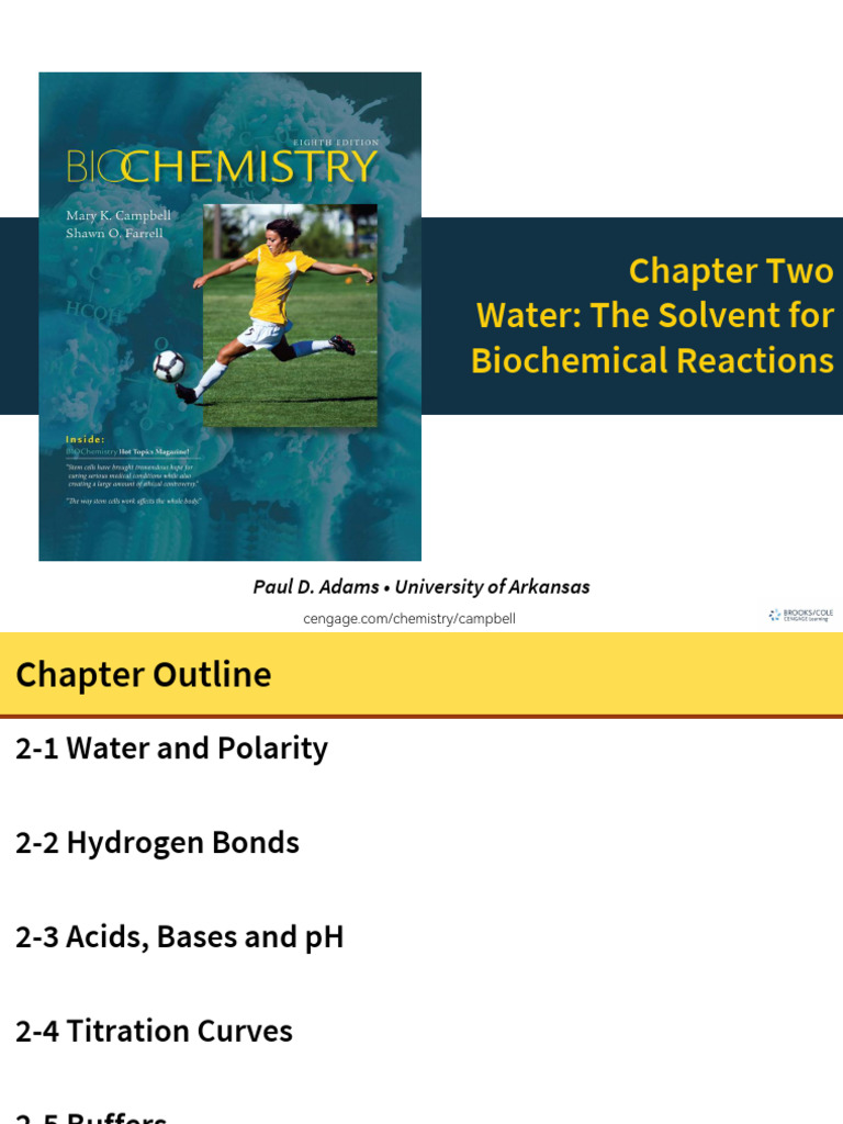 Chapter 2-Water the Solvent for Biochemical Reactions | PDF | Chemical ...