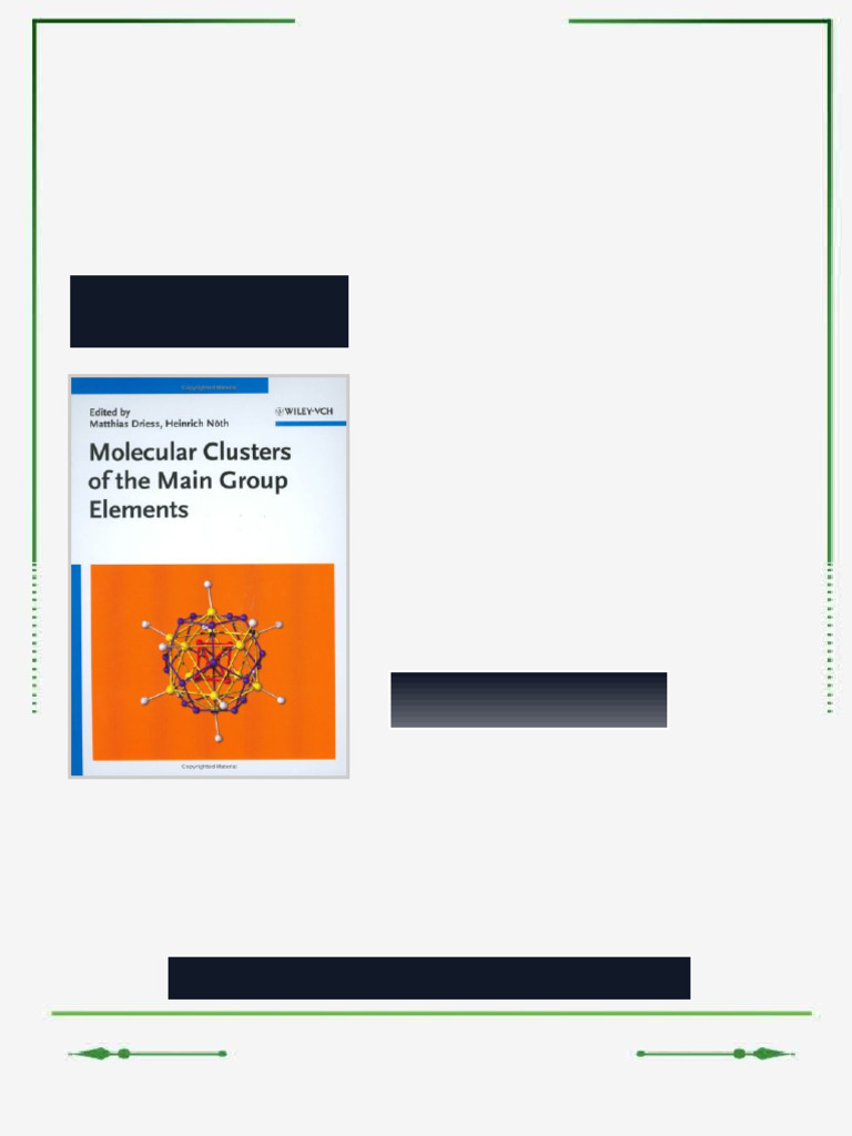Molecular Clusters of the Main Group Elements 1st Edition Matthias ...