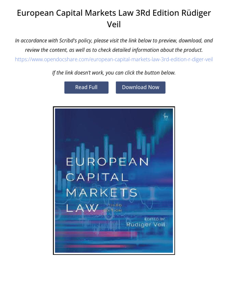 European Capital Markets Law 3rd Edition Rüdiger Veil | PDF
