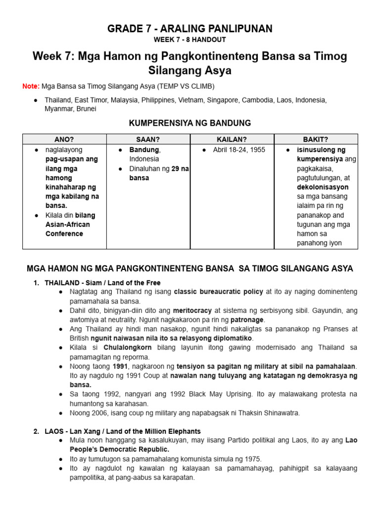 Ap7 Q3 Week7 8 Handouts | PDF