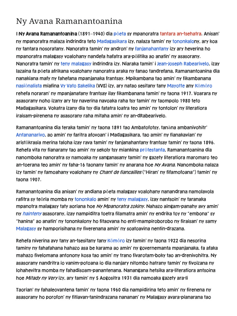 Ny Avana Ramanantoanina — Wikipedia | PDF