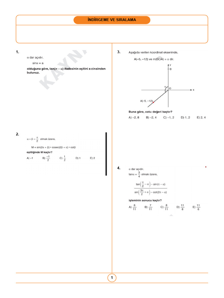 Indirgeme Ve Siralama | PDF