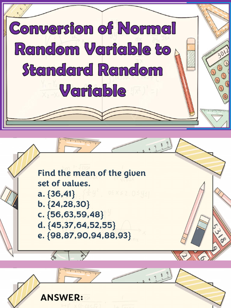 Lesson 7 Conversion of Normal to Standard | PDF | Normal Distribution ...