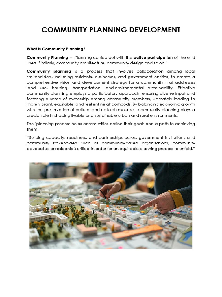 Community Planning Development | PDF | Social Psychology | Sustainability