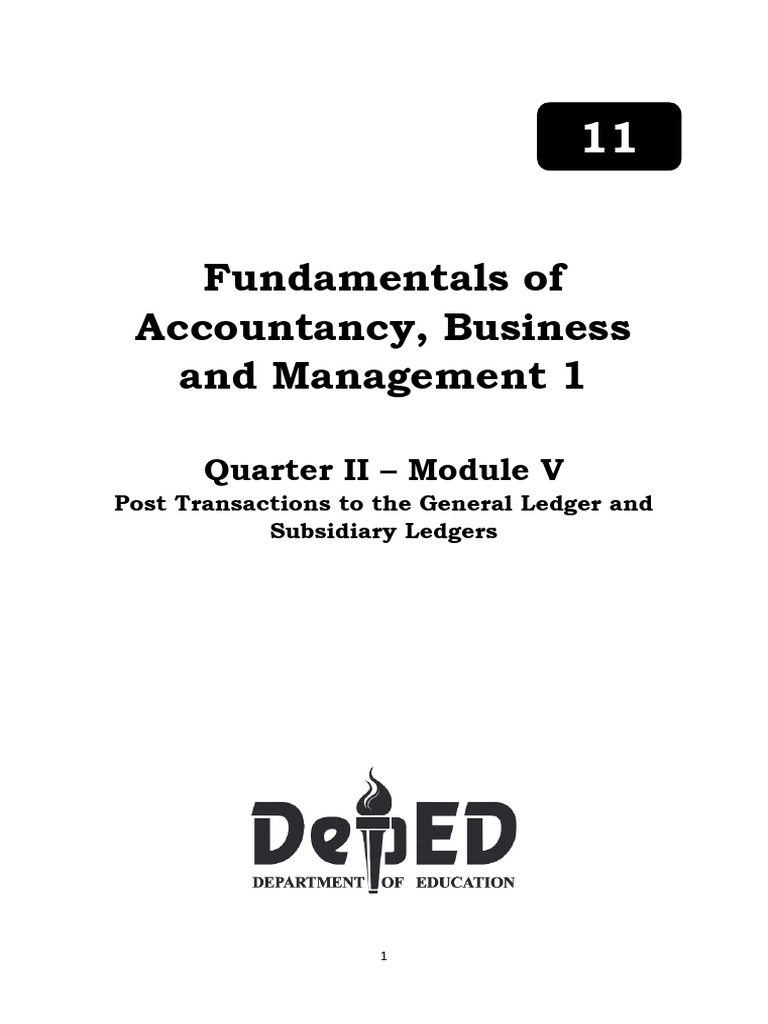 5_Q2 FABM 1 | PDF | Debits And Credits | Corporate Jargon