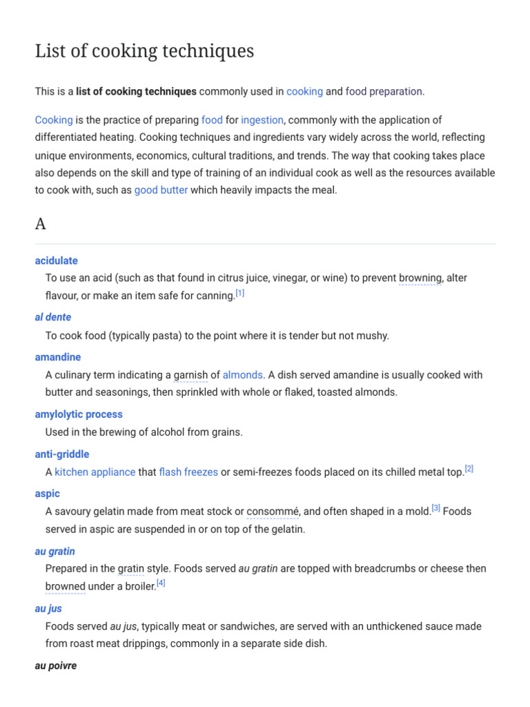 Essential Cooking Techniques List | PDF | Cooking | Grilling
