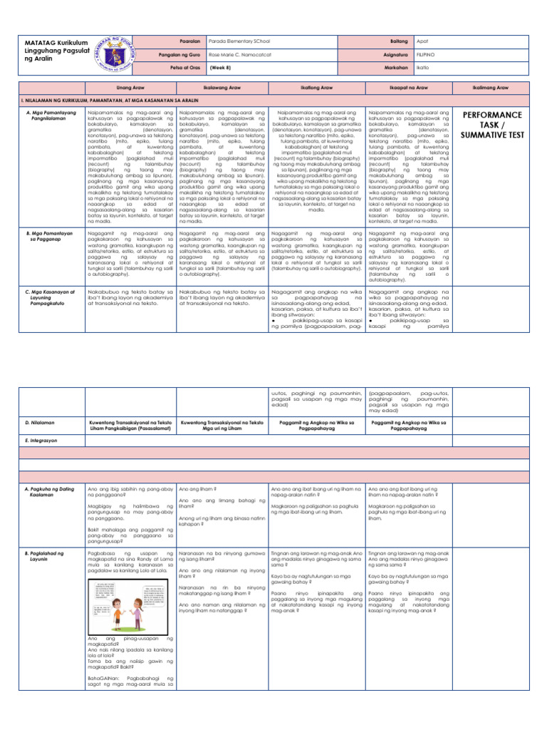 Q3 W8 Filipino 4 | PDF