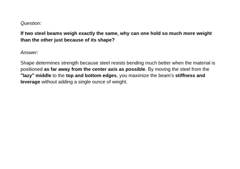 Shape Vs Strength of Steel Beams | PDF