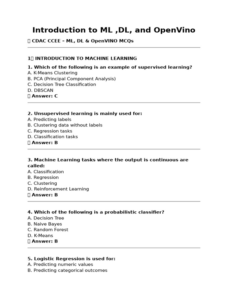 Introduction to ML | PDF | Machine Learning | Deep Learning