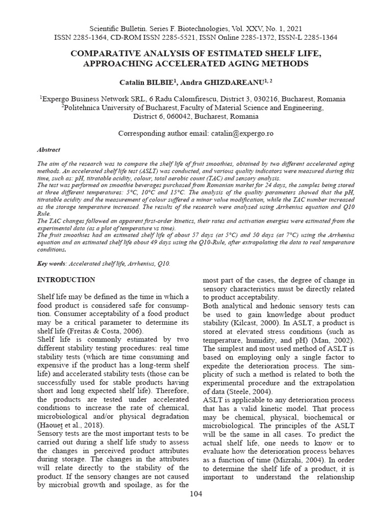 Shelf Life Analysis of Fruit Smoothies | PDF | Shelf Life | Physical ...
