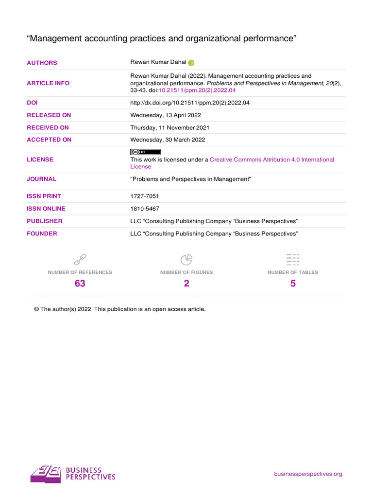 Kumar Dahal (2022) - Management Accounting Practices and Organizational ...