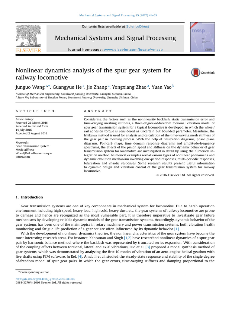 Nonlinear Dynamics Analysis of The Spur Gear System For | PDF | Gear ...