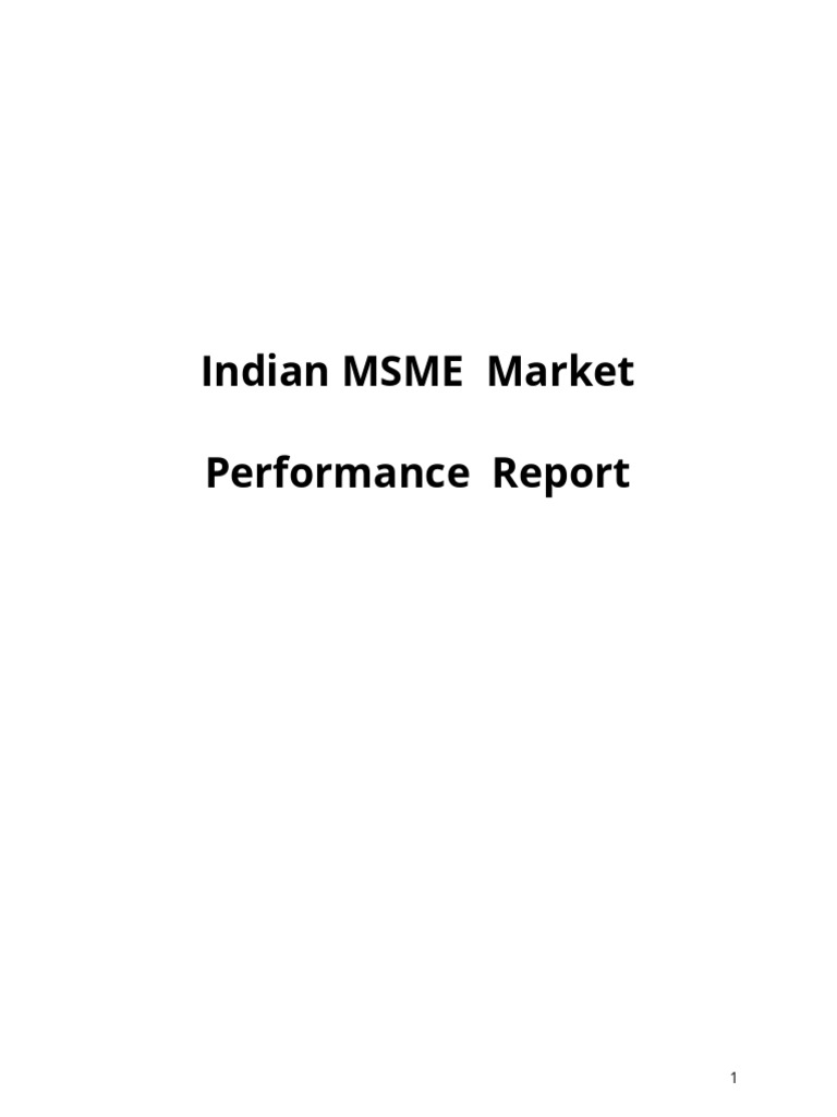 Indian MSME Market Performance Insights | PDF | Subsidy | Exports