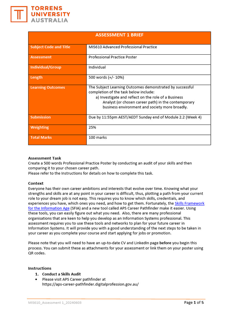 MIS610_Assessment 1_20240603 | PDF | Apa Style | Citation