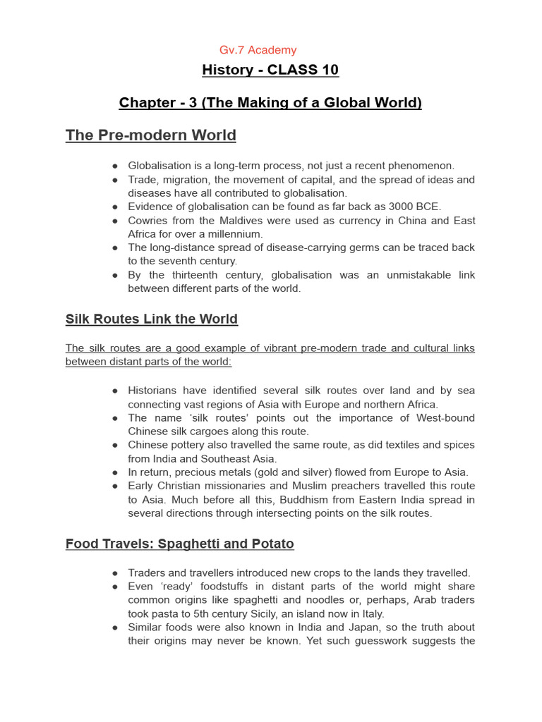 Globalization in Pre-Modern History | PDF | Silk Road | Globalization