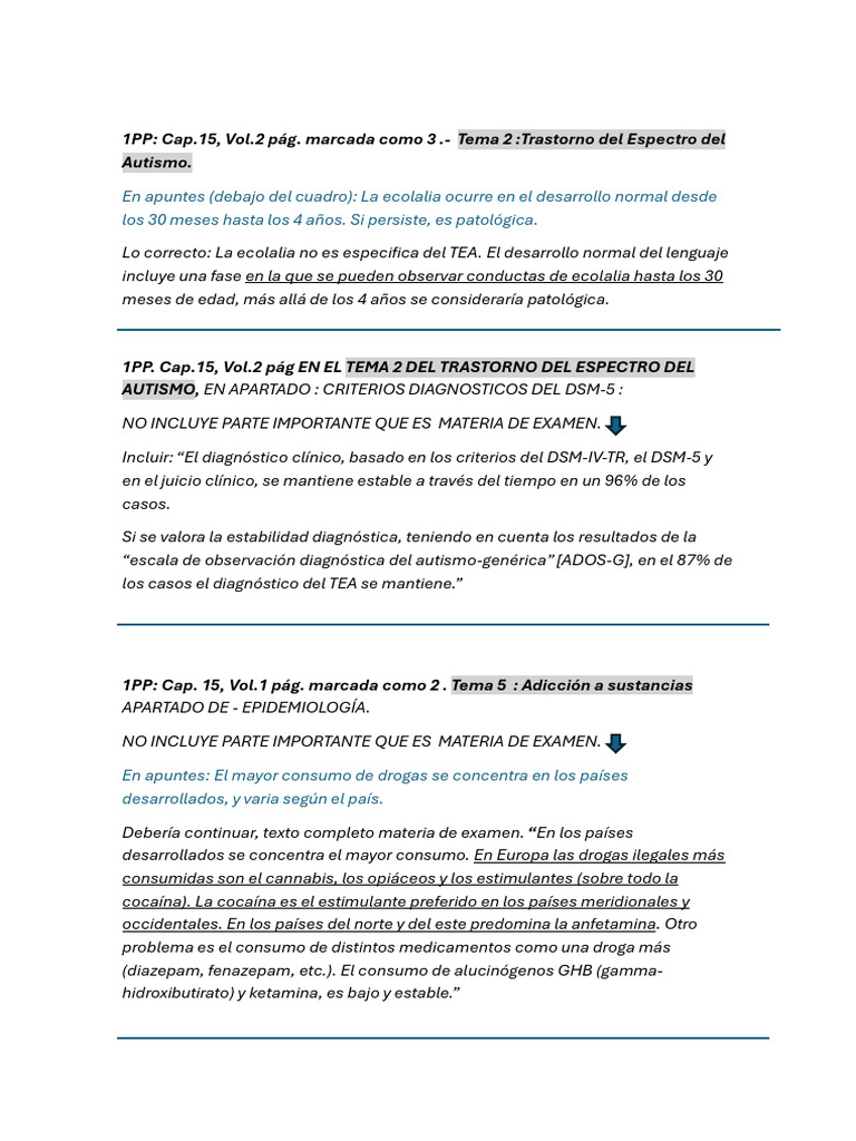 ERRATAS EN APUNTES DE DOLORES, PSICOPATOLOGÍA. | PDF | La dependencia ...
