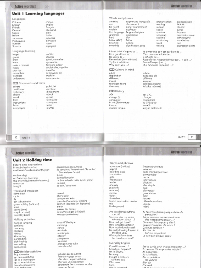 Voc 1 - 8 Anglais (10e) | PDF
