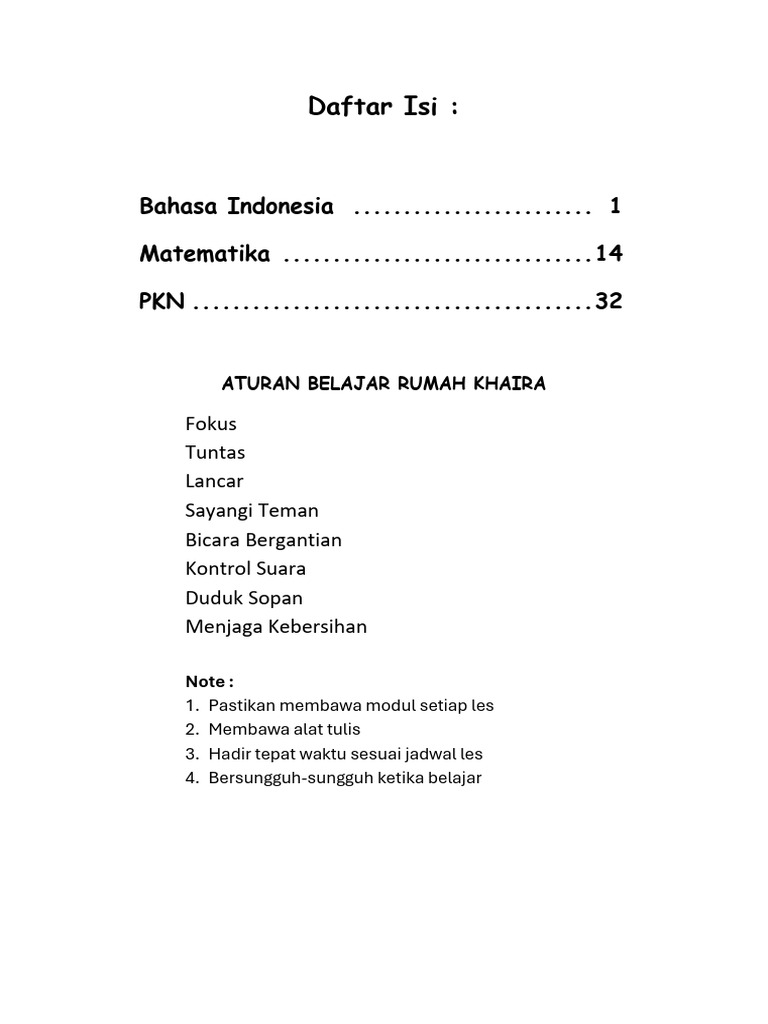 Modul Belajar Kelas 1 Semester 2 | PDF
