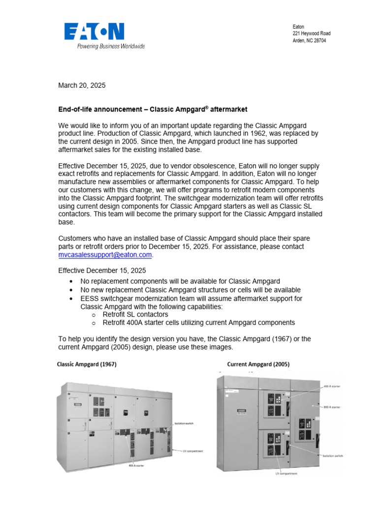 Classic Ampgard End-of-Life Notice | PDF | Electrical Equipment ...