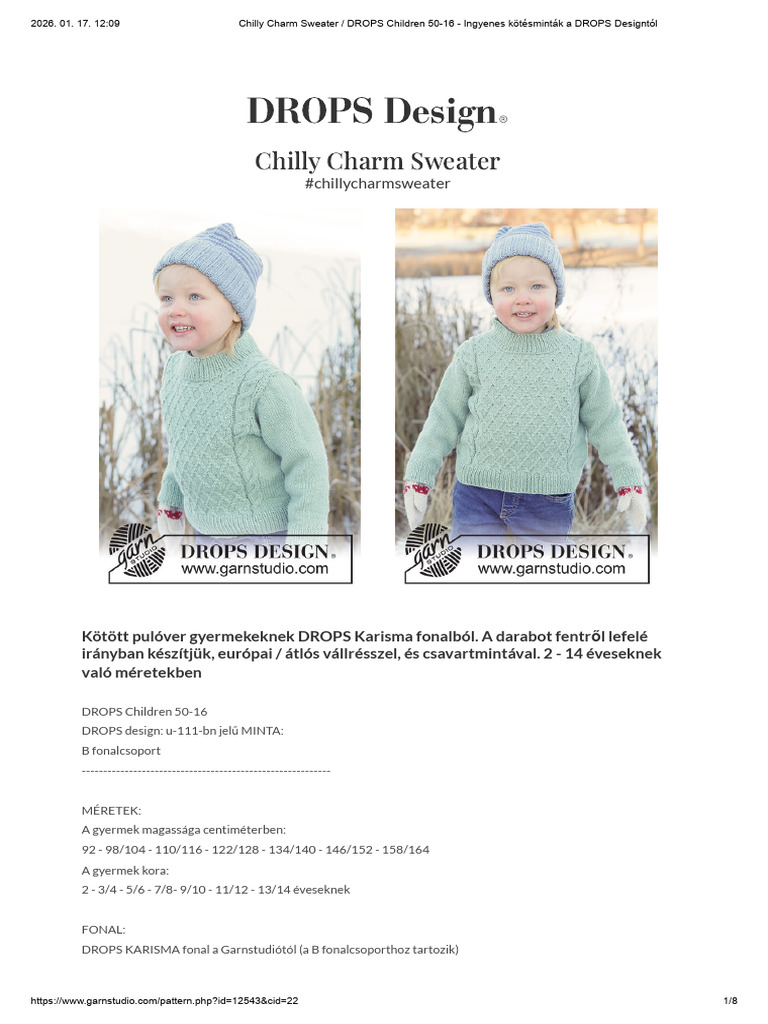 Chilly Charm Sweater _ DROPS Children 50-16 - Ingyenes kötésminták a ...