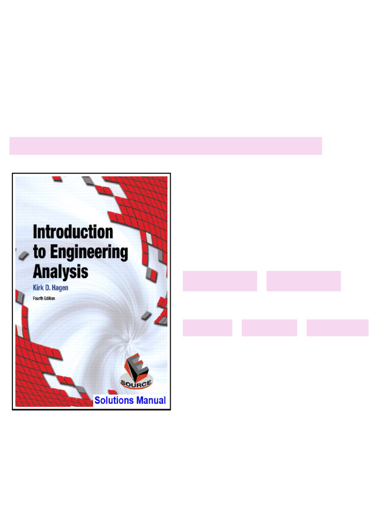 Introduction to Engineering Analysis 4th Edition Hagen Solutions Manual ...