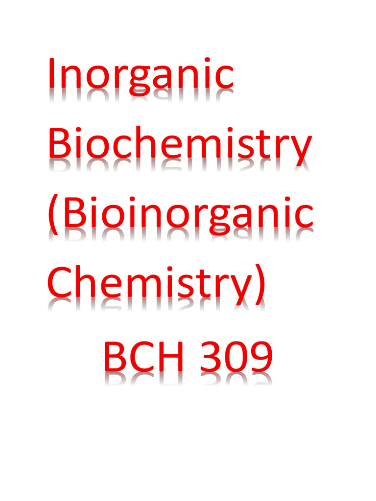 Inorganic Biochemistry Course Overview | PDF | Iron | Coordination Complex