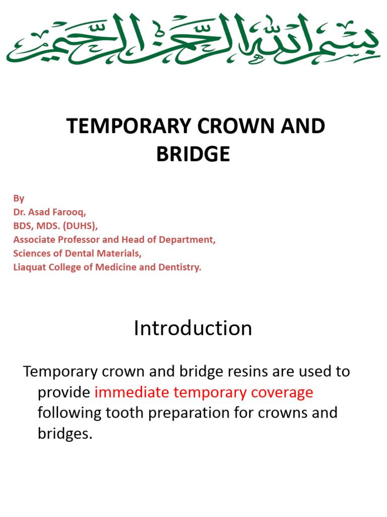 Temporary Crown and Bridge Techniques | PDF | Poly(Methyl Methacrylate ...