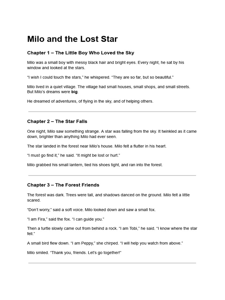 Milo and the Lost Star | PDF