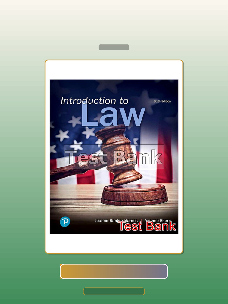 Test Bank for Introduction to Law 6th Edition Hames | PDF | Curriculum ...