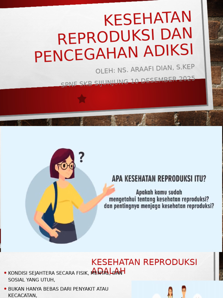 Kesehatan Reproduksi Dan Pencegahan Adiksi | PDF