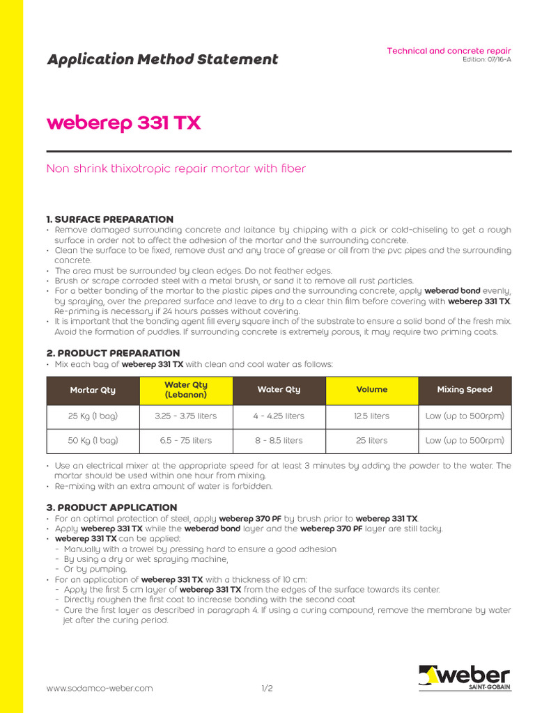 AMS-weberep 331 TX | PDF | Concrete | Corrosion