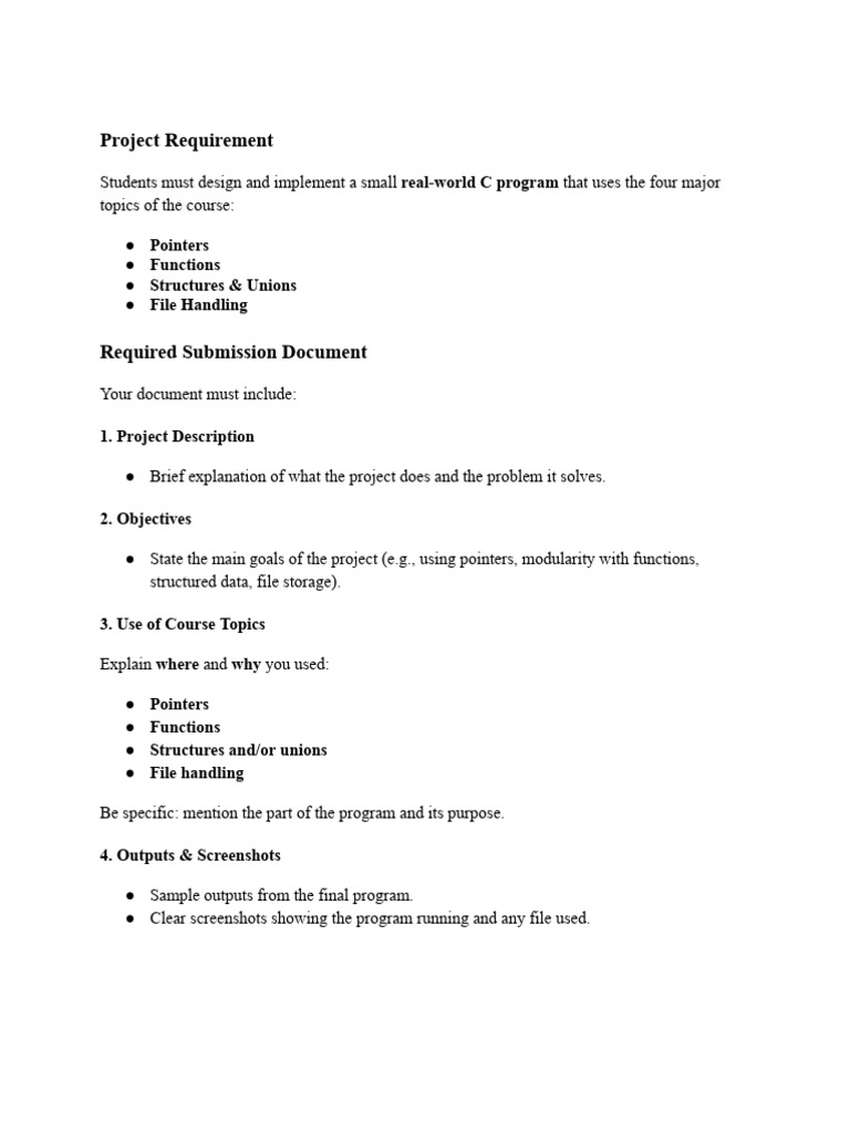 Project Specification Requirement | PDF