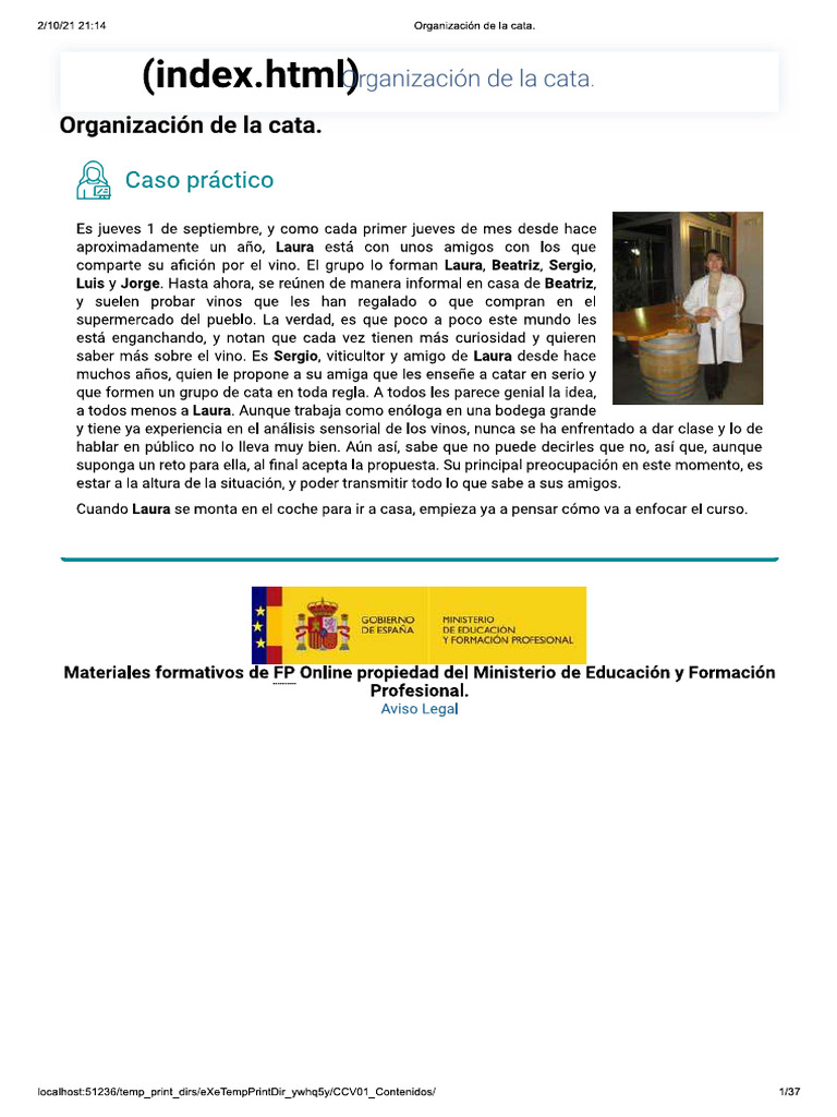 Organización de La Cata | PDF