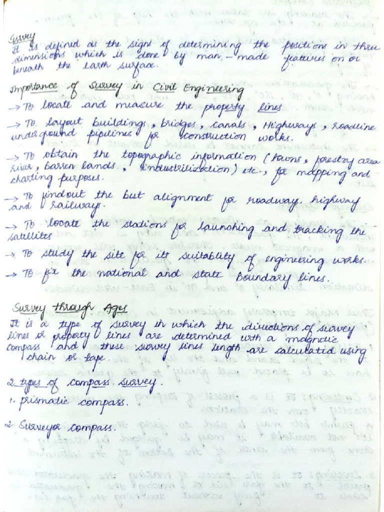 Survey Handwritten Notes | PDF