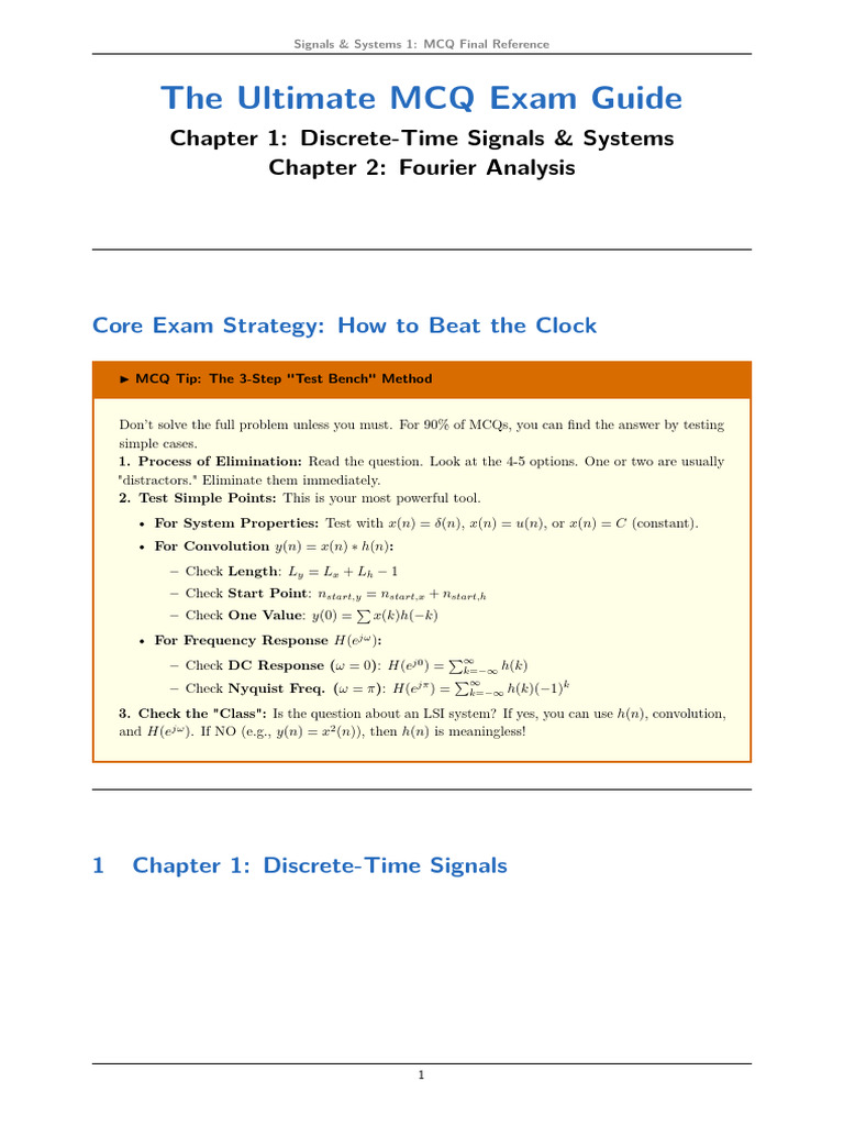 Dsp Cheat Sheet(Midterm) | PDF | Telecommunications Engineering ...