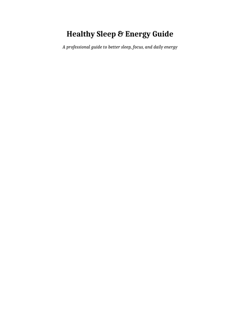 14 Healthy Sleep and Energy | PDF | Motivation | Motivational