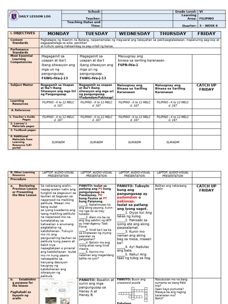 FIL6 WEEK 6-Q3 | PDF